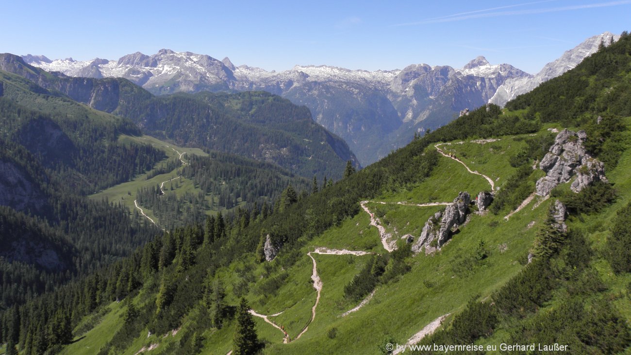 Wanderwege am Jenner Skigebiet Jennerbahn Berchtesgaden Wandern